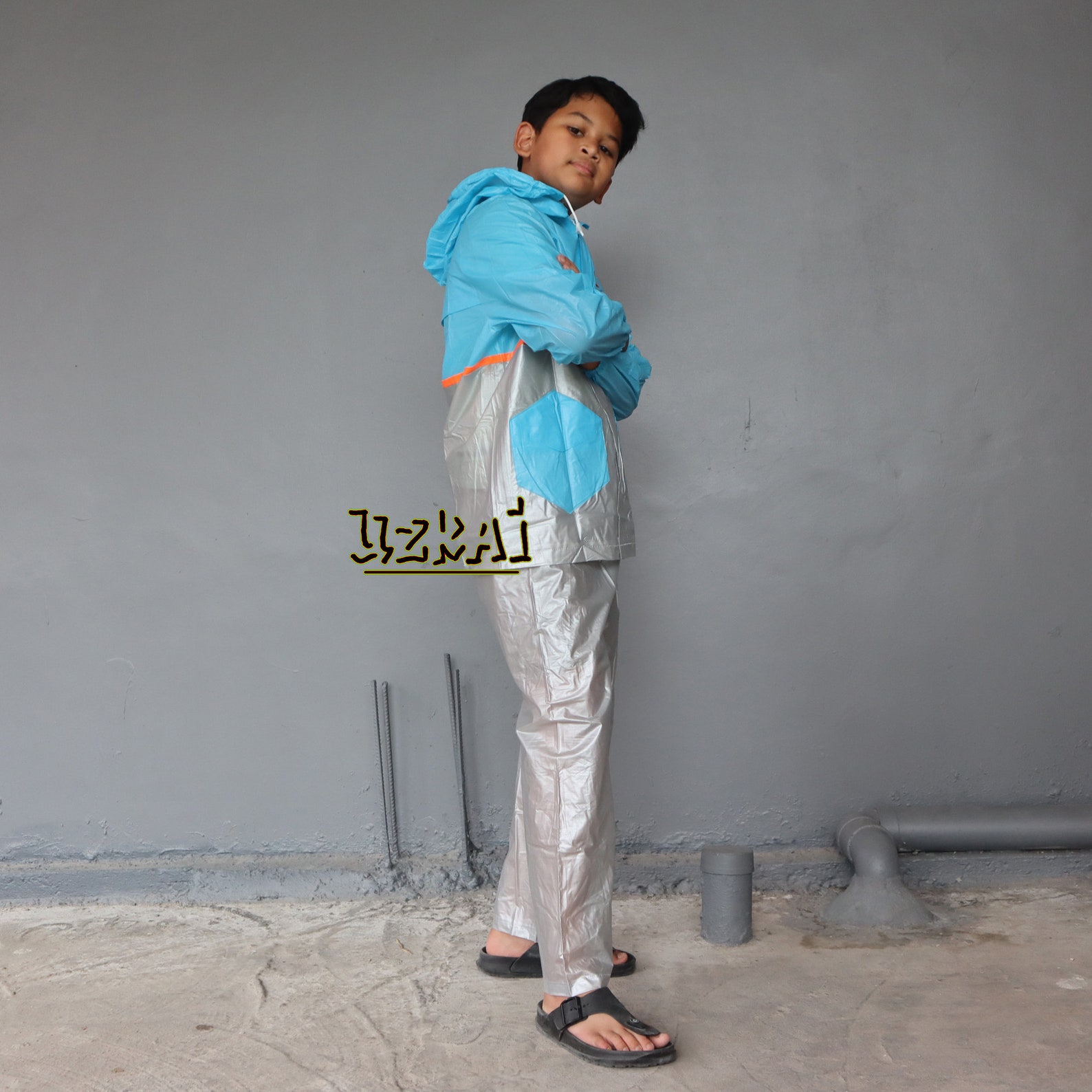 Children's Raincoat and Pants Raincoat With Zipper and Hood PVC ...