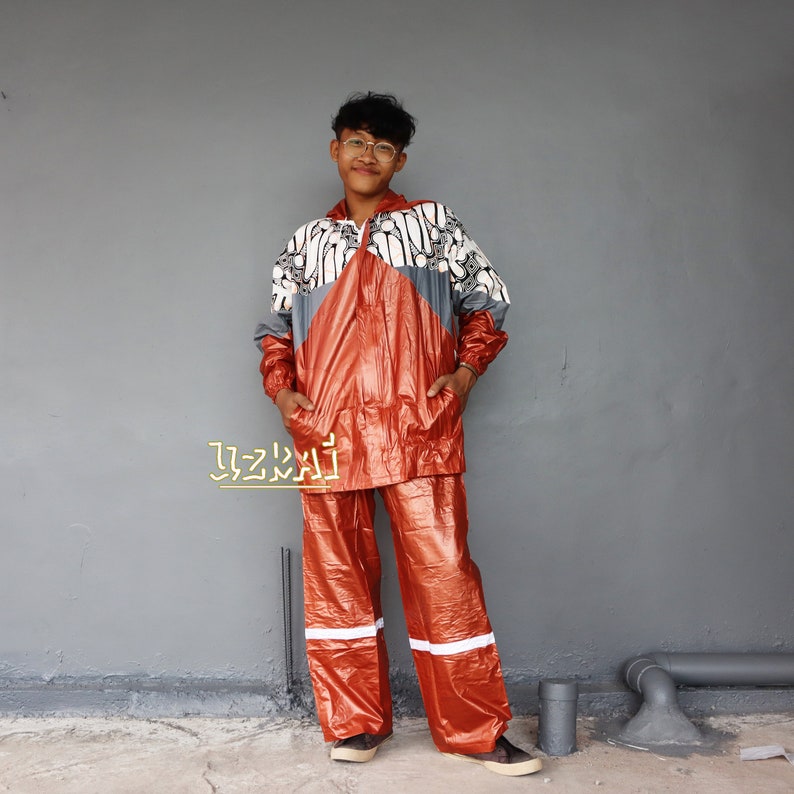Indonesian Batik Model Raincoat Jacket and Pants Complete With Hood ...