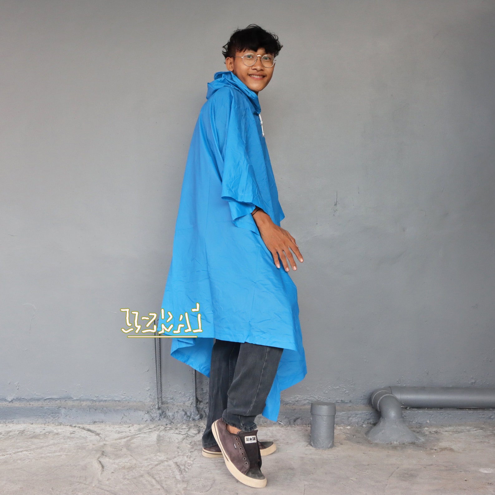 Raincoat Sleeve Poncho With Hood Attached High Quality PVC Material ...