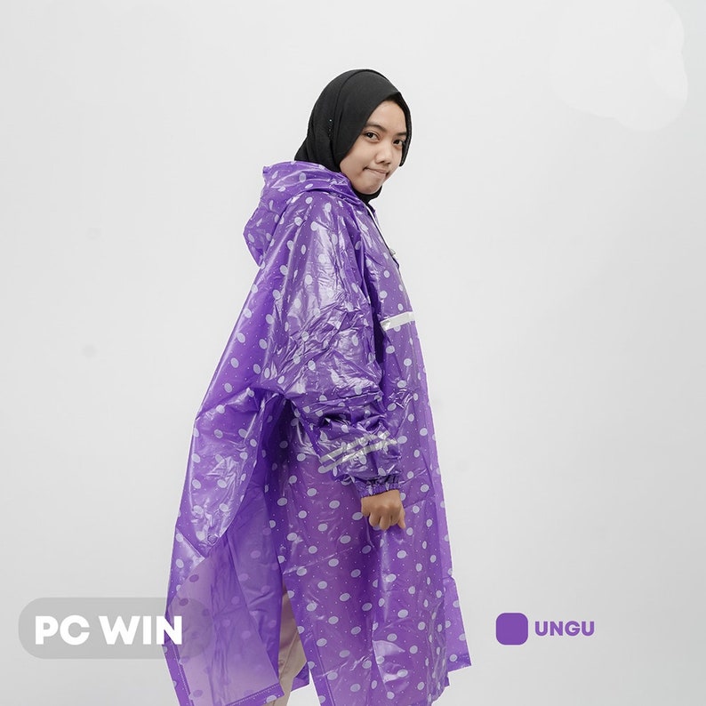 Poncho Raincoat With Semi-rubber Polka Dot Sleeves, Not Easy to Tear ...