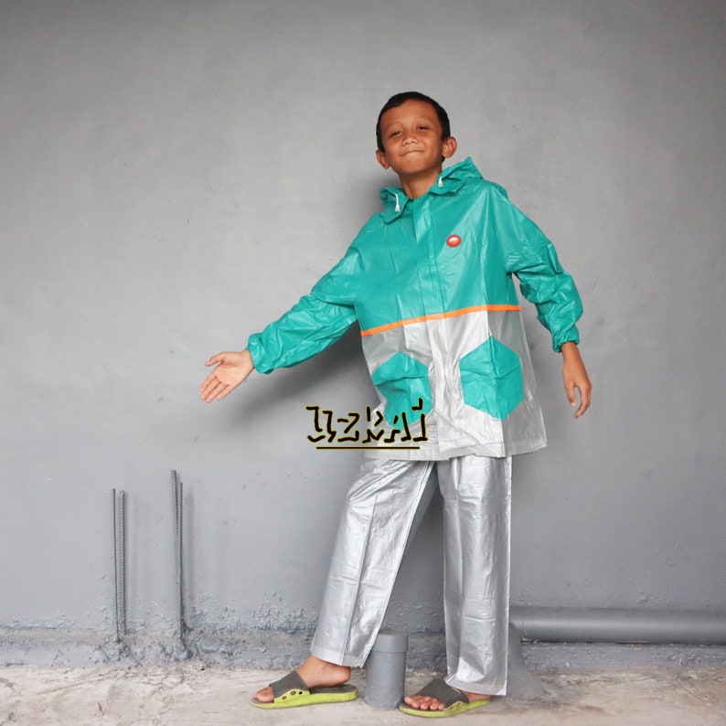 Children's Raincoat and Pants Raincoat With Zipper and Hood PVC ...