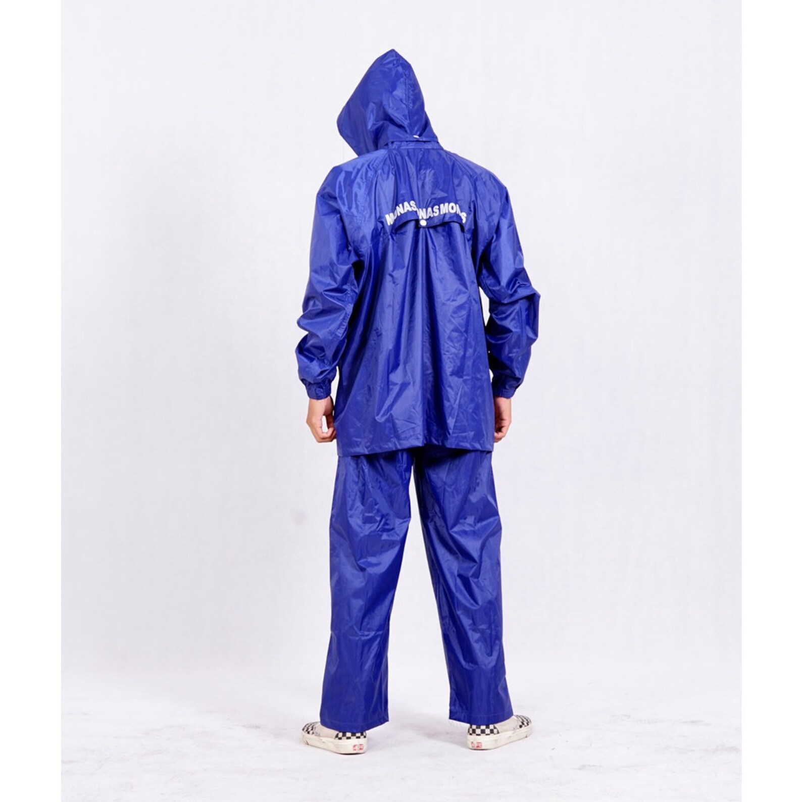 Nylon Raincoat Suit Jacket and Trousers With Attached Hood, Rubber ...