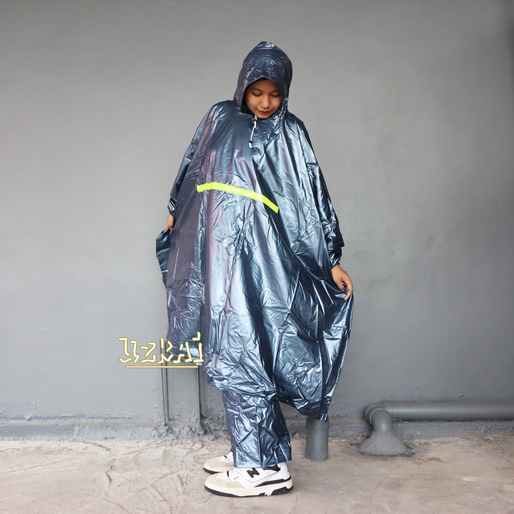 Vinyl Raincoat Uzkai Rain Poncho Sleeveless Poncho Pants With Attached ...