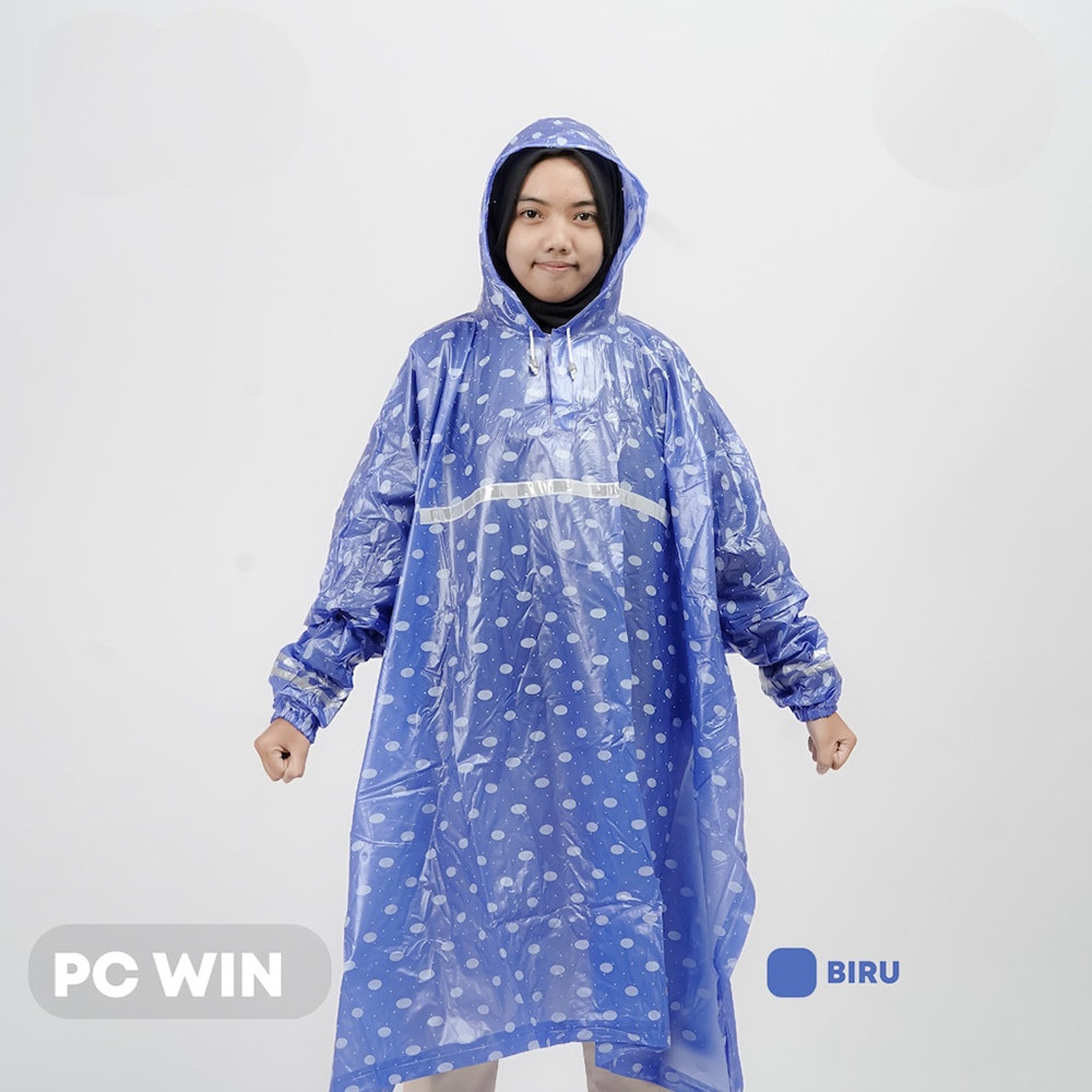 Poncho Raincoat With Semi-rubber Polka Dot Sleeves, Not Easy to Tear ...