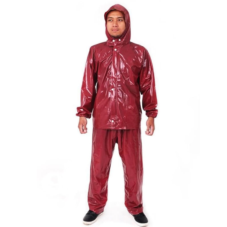 Raincoat Jacket and Pants Made of Thick PVC With Adhesive on Wrists and ...