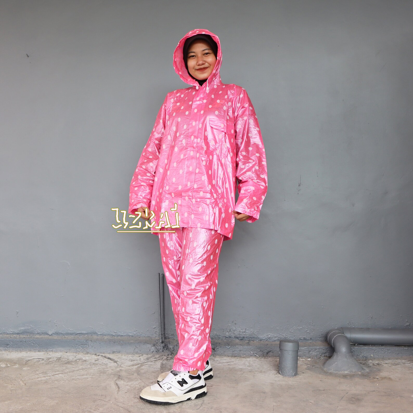 Raincoat Jacket and Pants With Zipper and Hood PVC Rainsuit Material ...