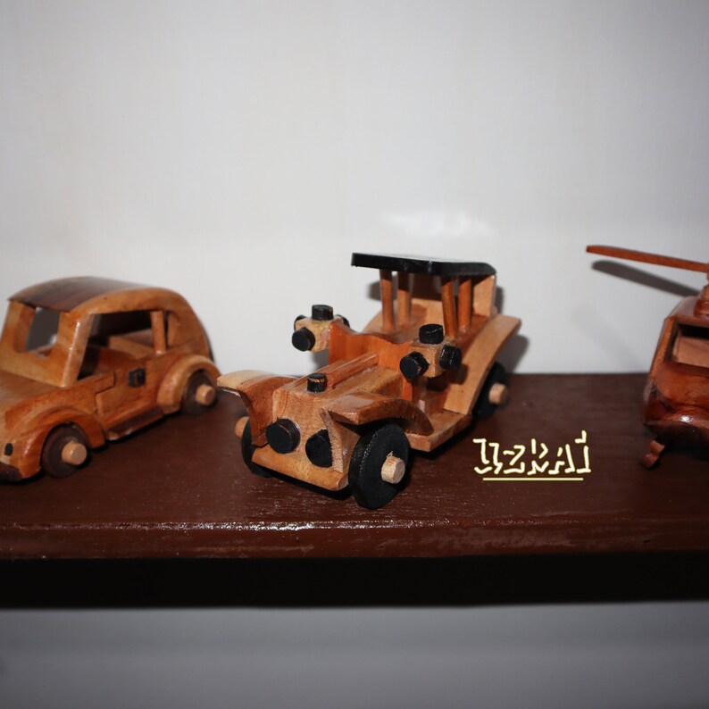 Vintage 19s Wooden Car Collection Miniature Handicraft Antique Old Cars ...