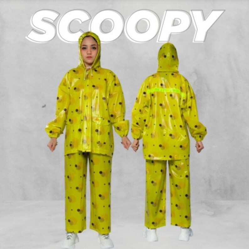 Raincoat Polka Dot Jacket and Pants Suits for Men and Women Waterproof ...