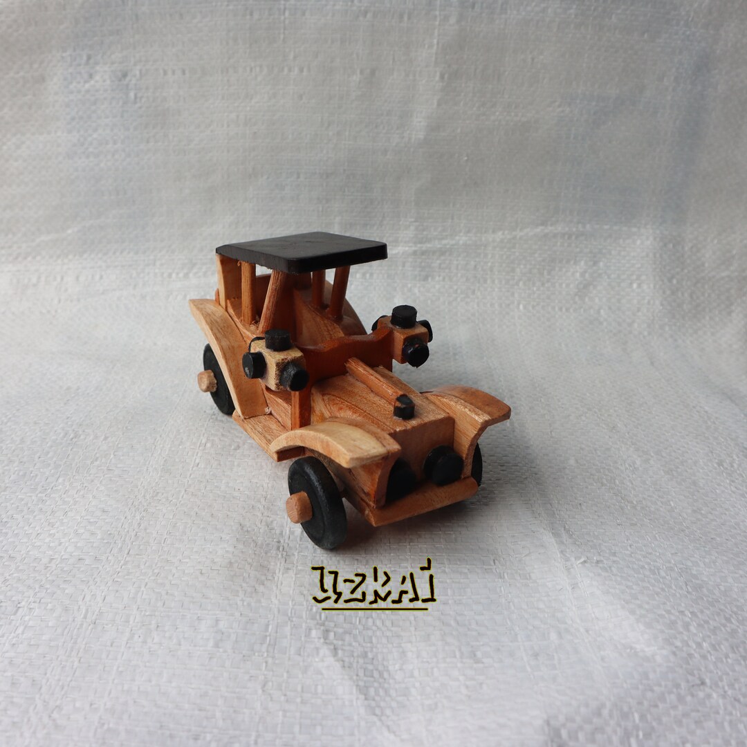Vintage 19s Wooden Car Collection Miniature Handicraft Antique Old Cars ...