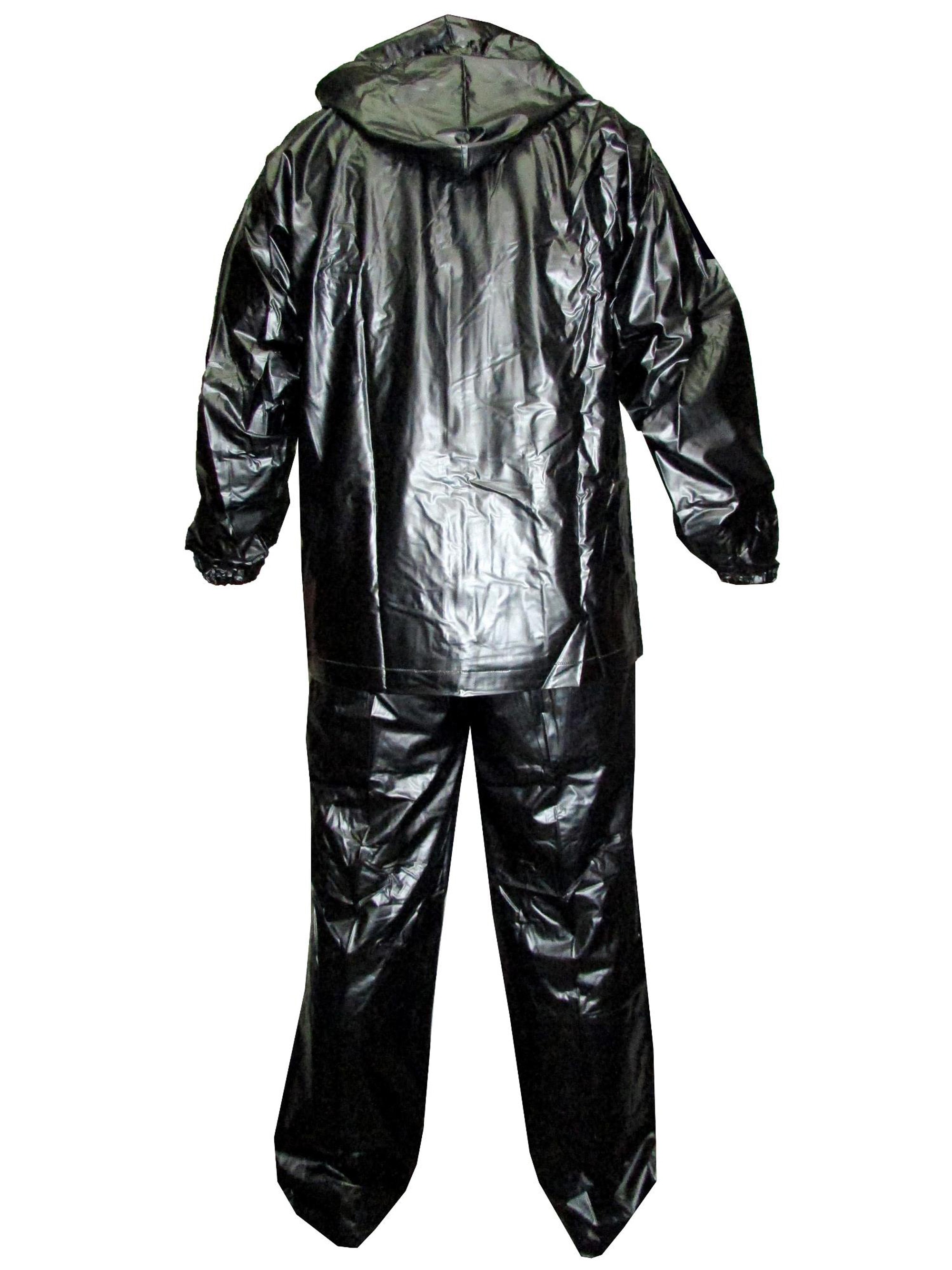 Raincoat Jacket and Pants With Zipper and Hood PVC Rainsuit Material ...