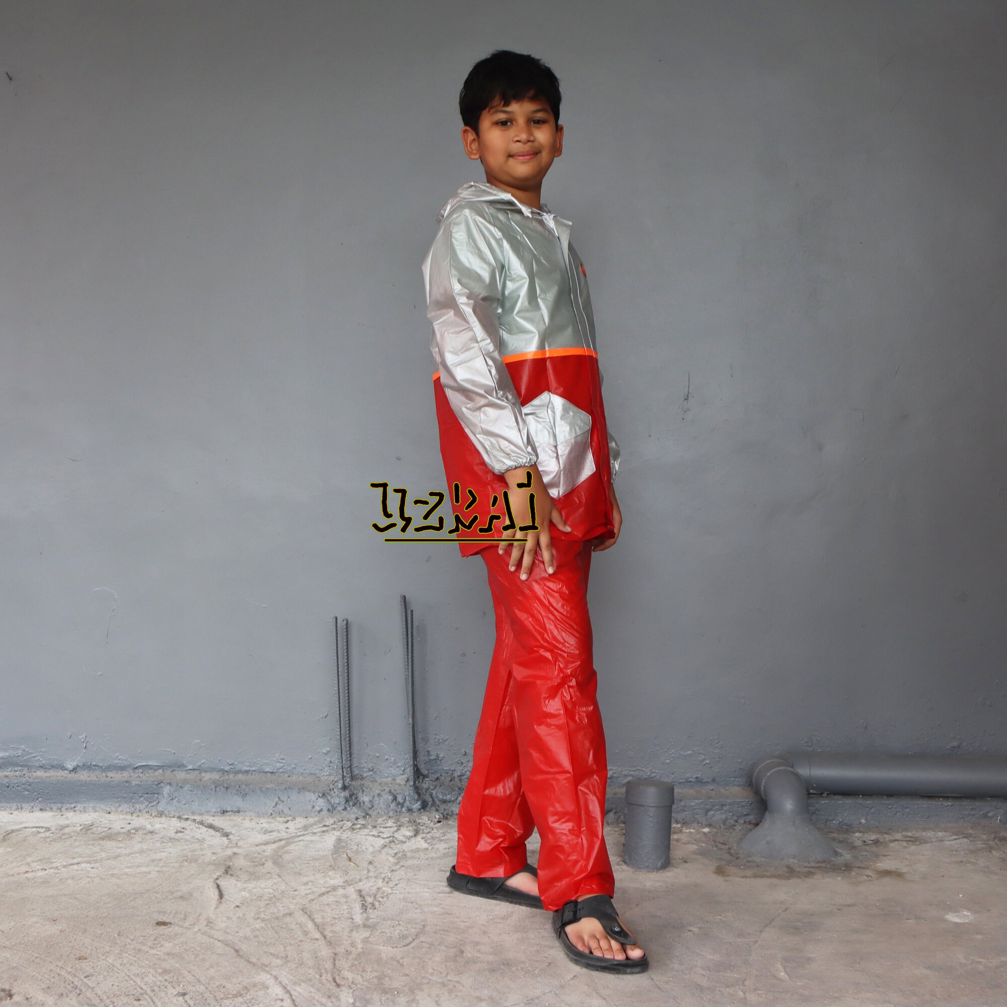 Children's Raincoat and Pants Raincoat With Zipper and Hood PVC ...