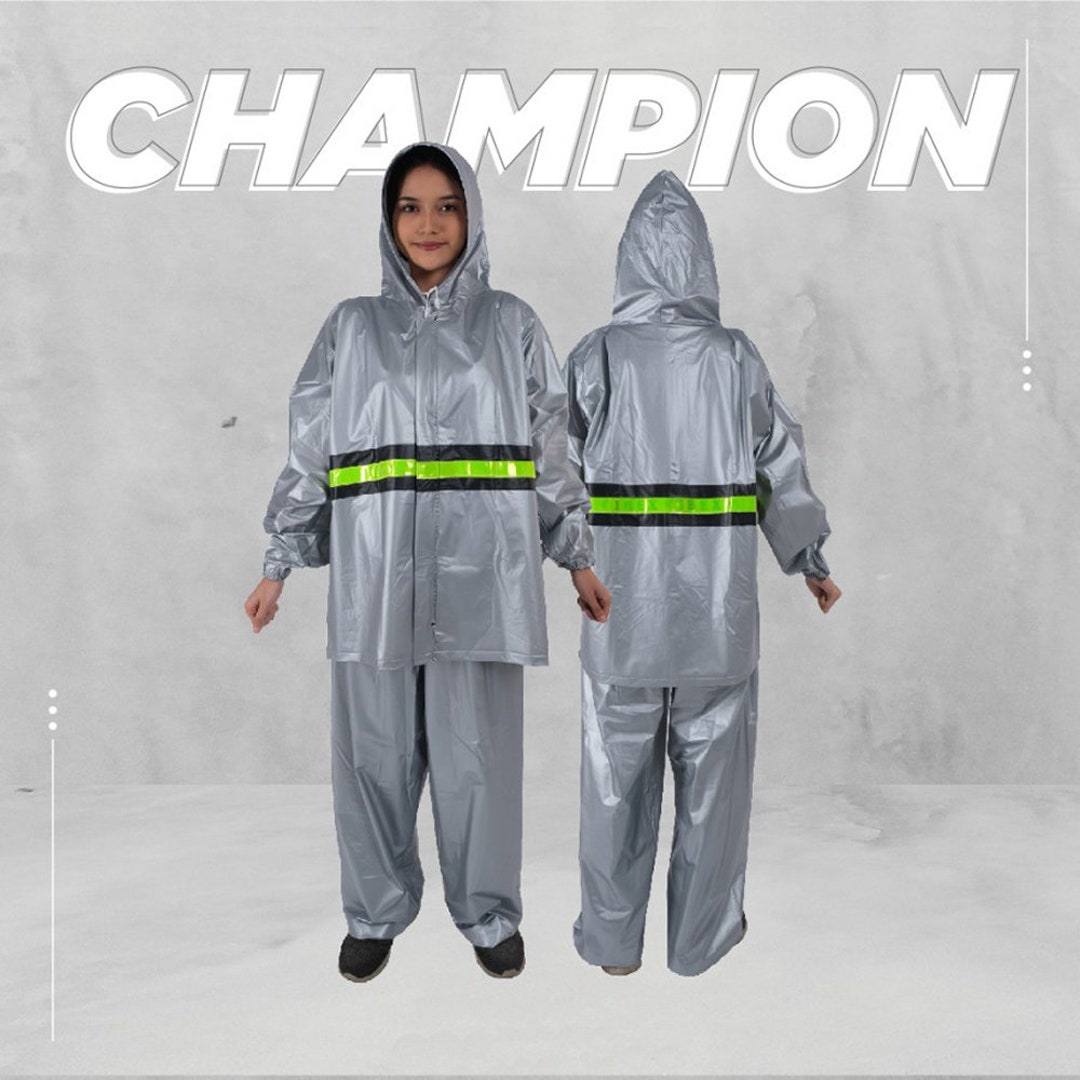 Raincoat Jacket and Pants With Zipper and Hood PVC Rainsuit Material ...