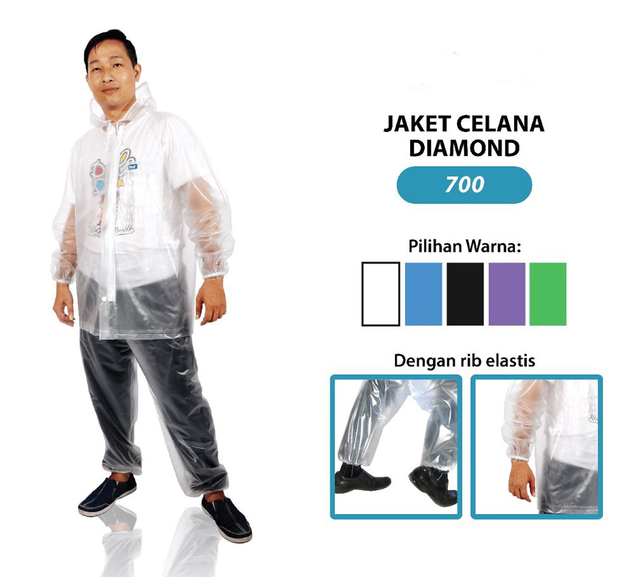 Raincoat Jacket and Pants With Zipper and Hood PVC Rainsuit Material ...