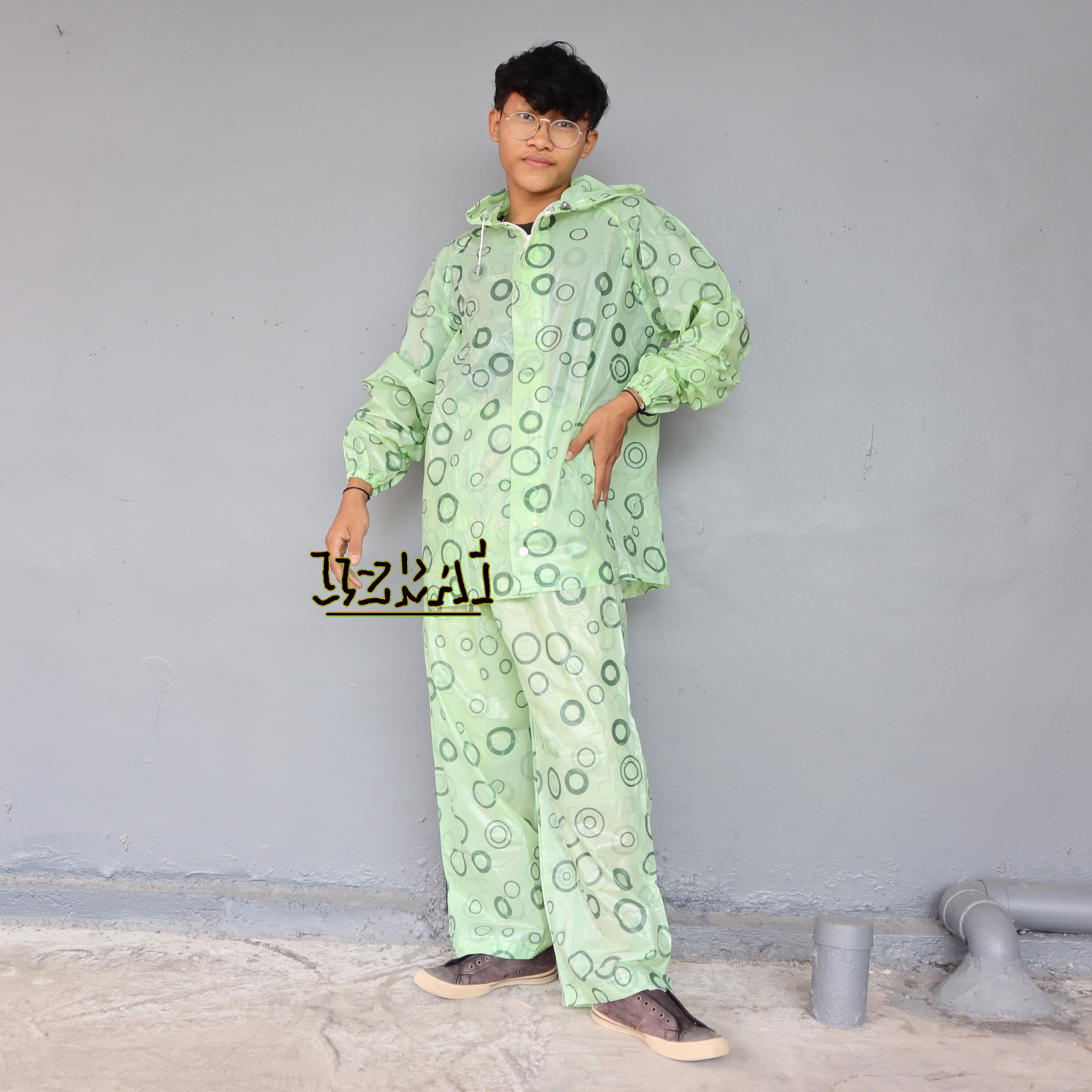 Raincoat Jacket and Pant With Zipper and Hood PVC Rainsuit Material ...