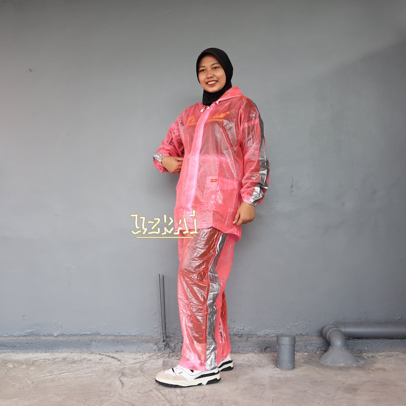 Raincoat Jacket and Pants With Zipper and Hood PVC Rainsuit Material ...