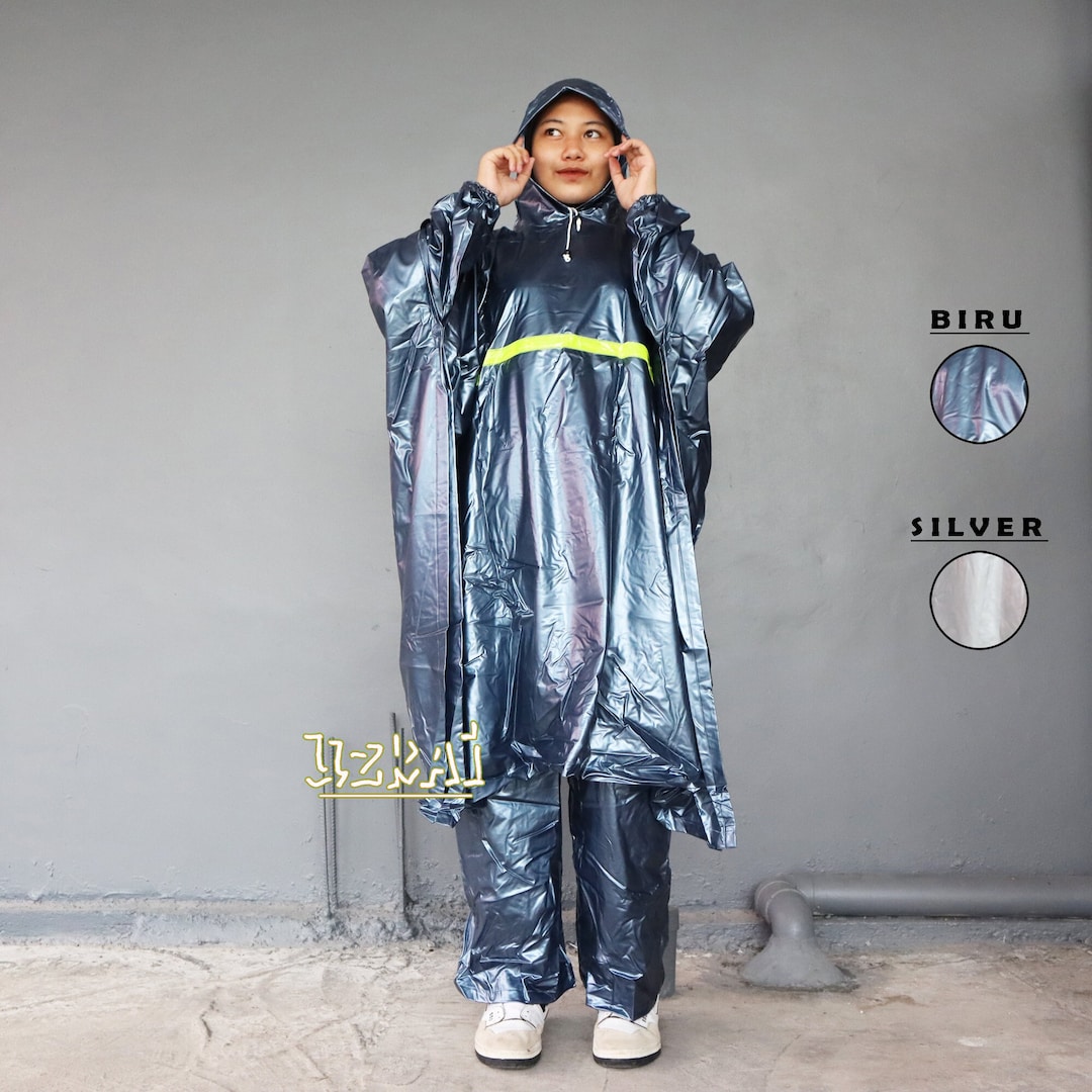 Vinyl Raincoat Uzkai Rain Poncho Sleeveless Poncho Pants With Attached ...