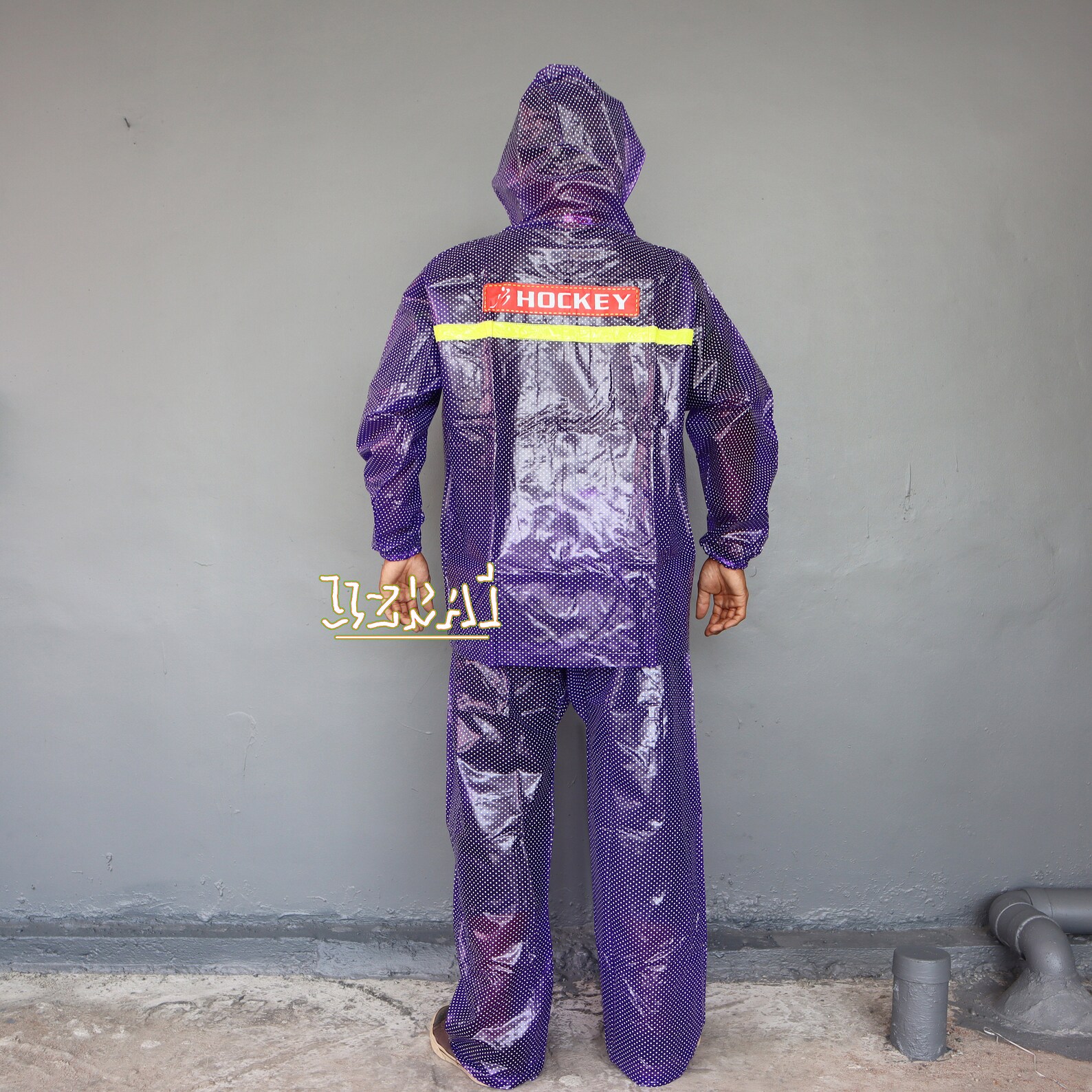 Raincoat Jacket and Pants With Zipper and Hood PVC Rainsuit Material ...