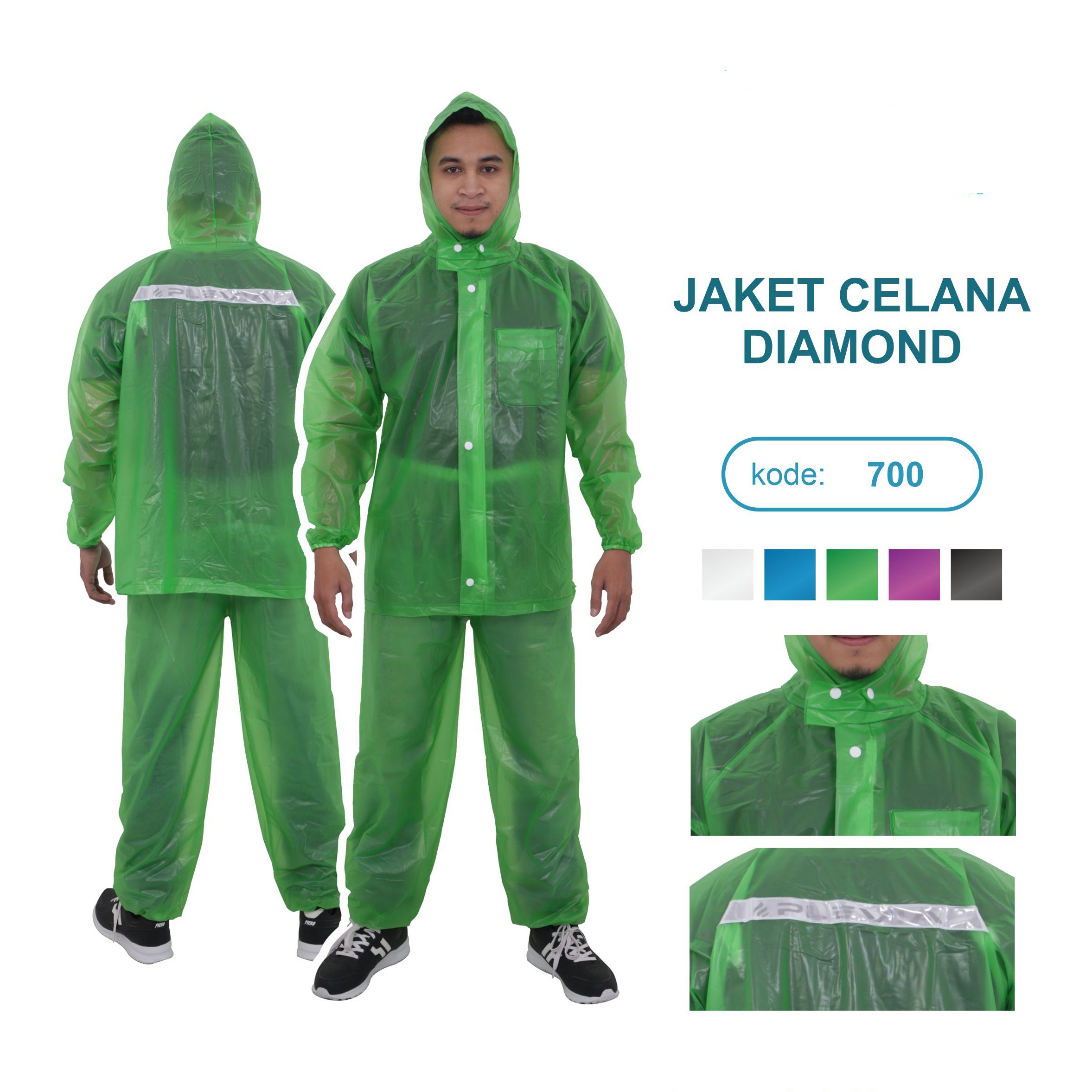 Raincoat Jacket and Pants With Zipper and Hood PVC Rainsuit Material ...