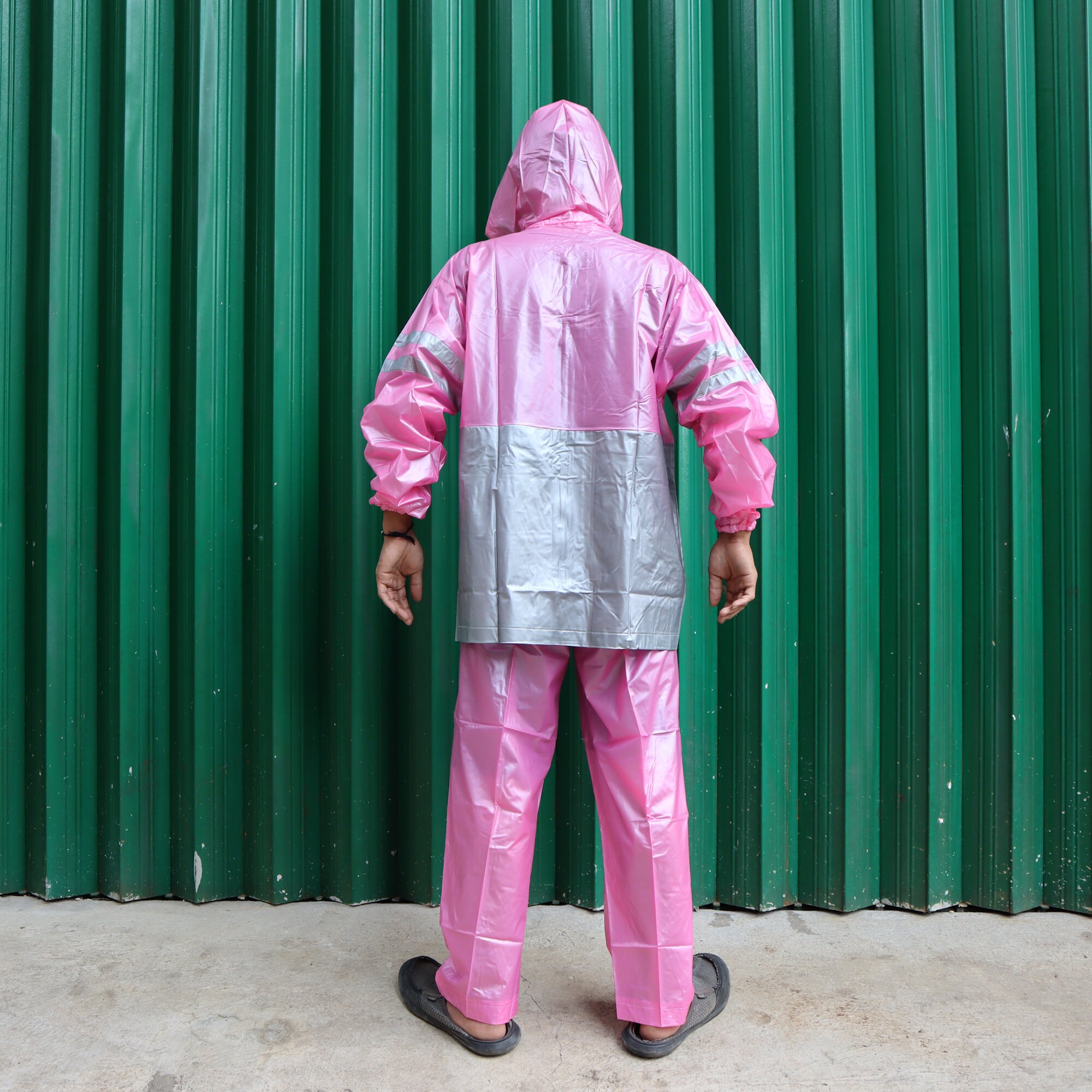Raincoat Jacket and Pants With Zipper and Hood PVC Rainsuit Material ...