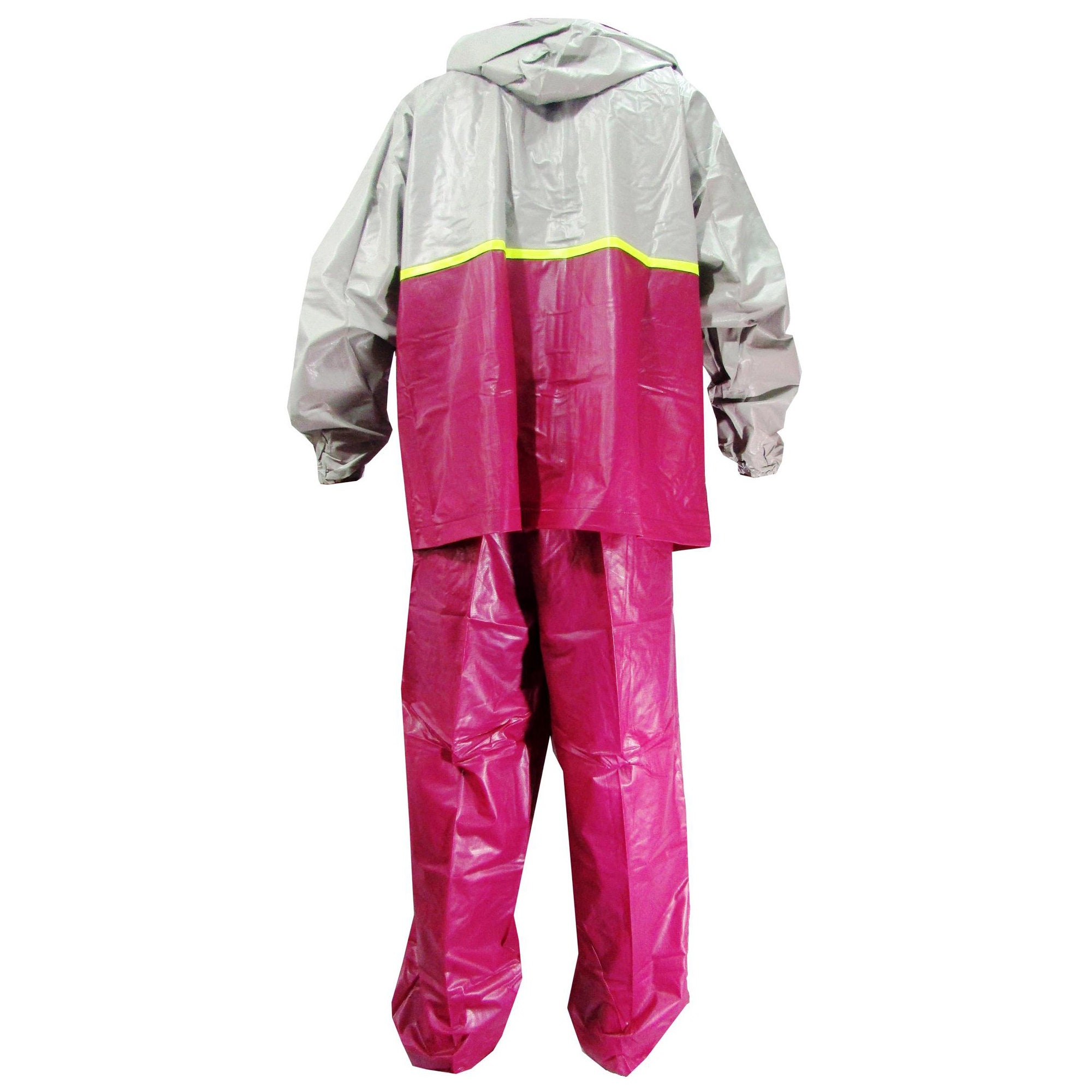 Raincoat Jacket and Pants With Zipper and Hood PVC Rainsuit Material ...