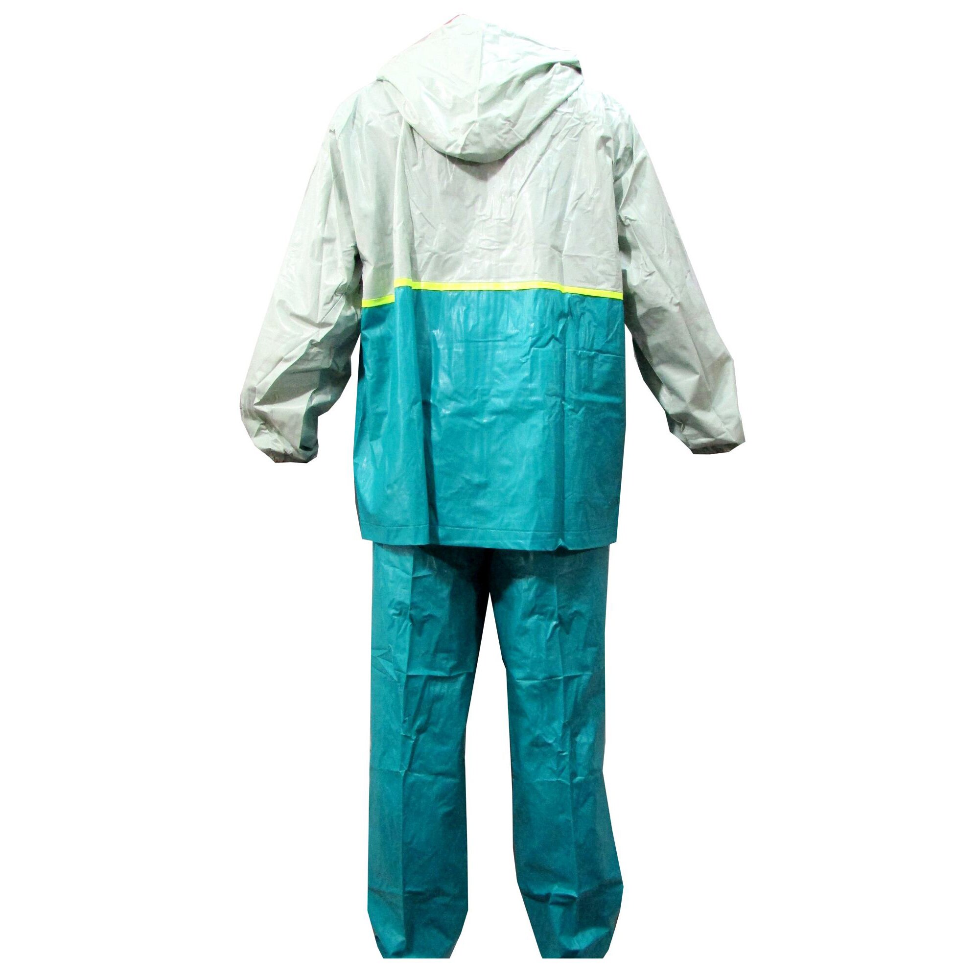 Raincoat Jacket and Pants With Zipper and Hood PVC Rainsuit Material ...