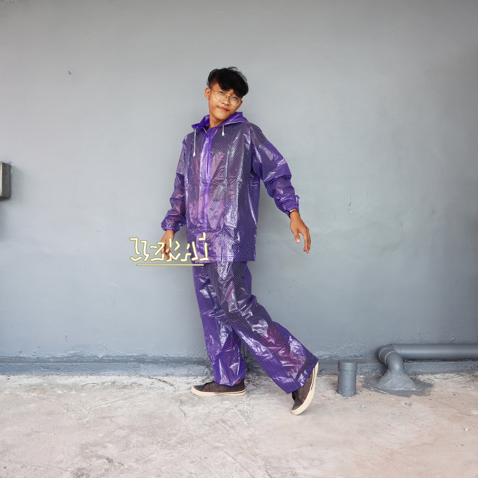 Raincoat Jacket and Pants With Zipper and Hood PVC Rainsuit Material ...