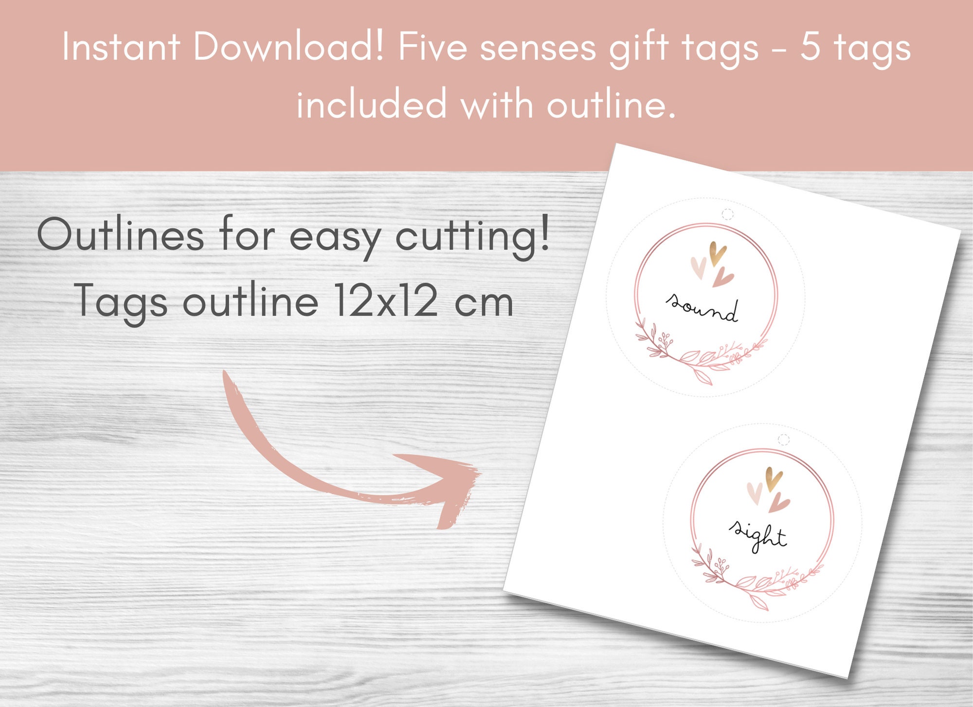 Five Senses Printable Gift Tags - Etsy