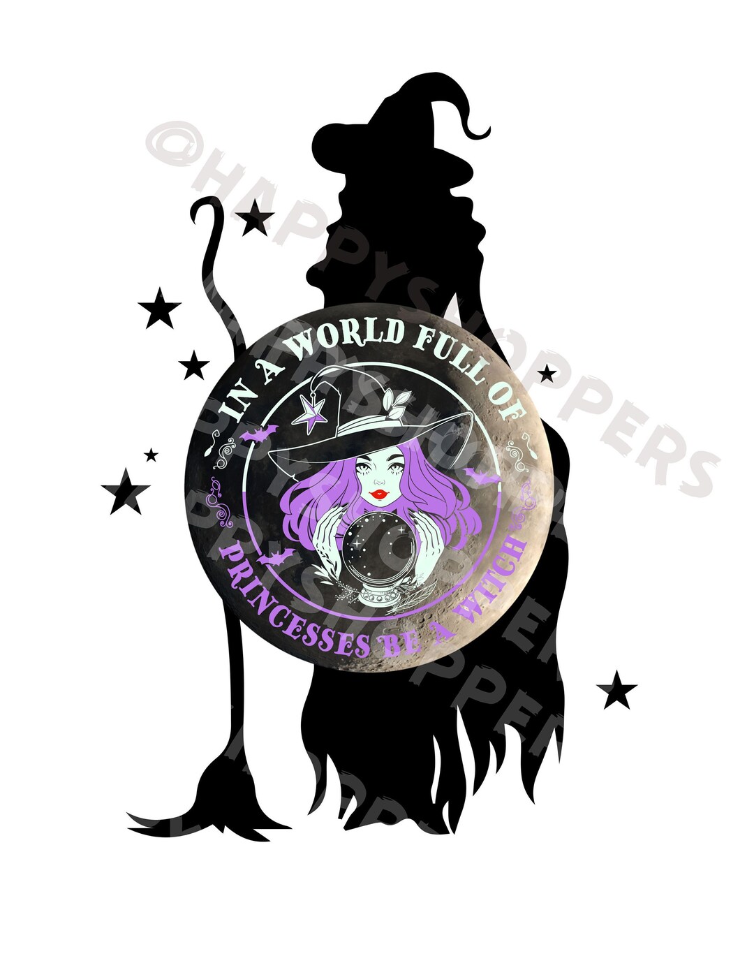 WITCH Halloween PNG Sublimation Design Image, Pagan / Wiccan / Princess ...