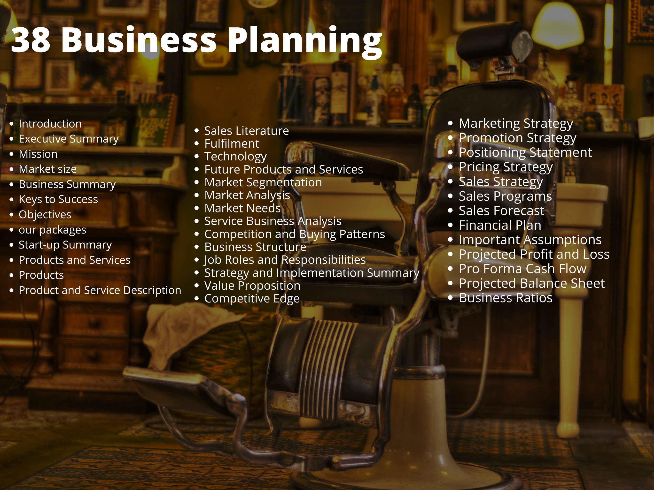 40 Pages Easy Edit Hair Salon/barber Business Plan, Barbershop ...