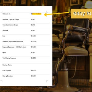 40 Pages Easy Edit Hair Salon/barber Business Plan, Barbershop ...