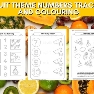 1-100 Number Tracing and Coloring Fruits Theme 20 PDF Printable Pages ...