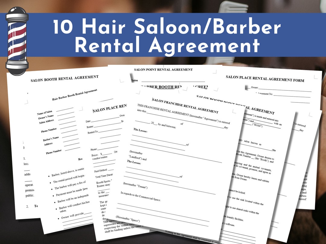 10 Easy Edit Hair Salon/barber Booth Rental Agreement, Barbershop Booth ...