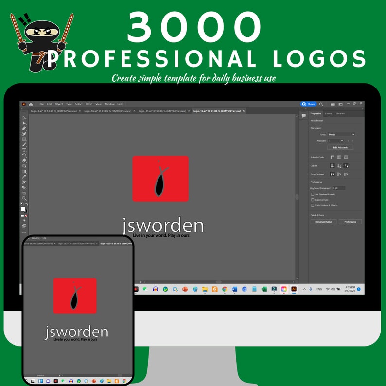 3000 Editable Logo Design With AI and Coreldraw L Editable - Etsy