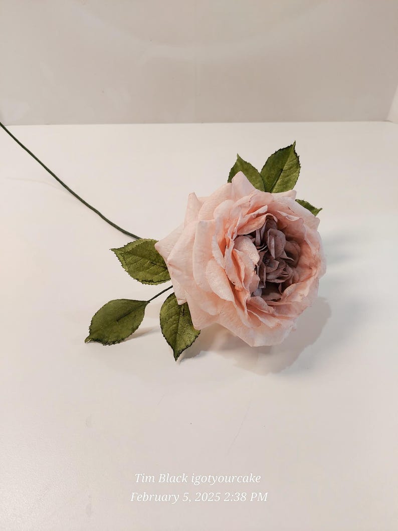 Handmade Wafer Paper Rose Cake Topper - Etsy