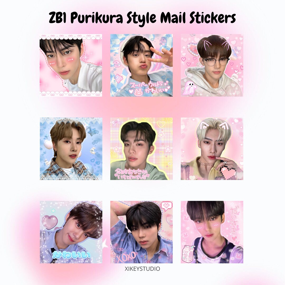 ZB1 Purikura Style Kpop Mail Stickers Happy Mail Sticker Kpop Stickers ...
