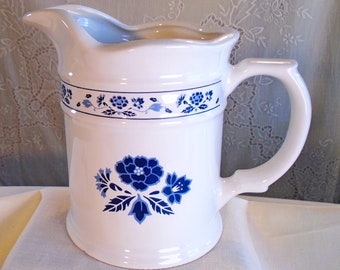 Baltic Blue Pitcher by Adams China White-ivory 7 Inch 32 Ounce From the ...
