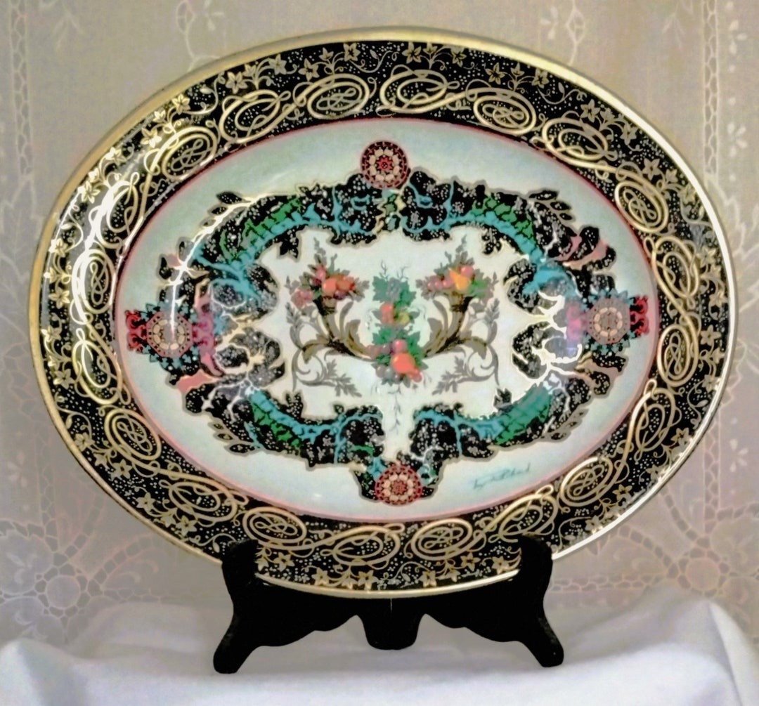 Hand Painted Platter/wall Hanging by Pritchard. by Daher Decorated Ware ...