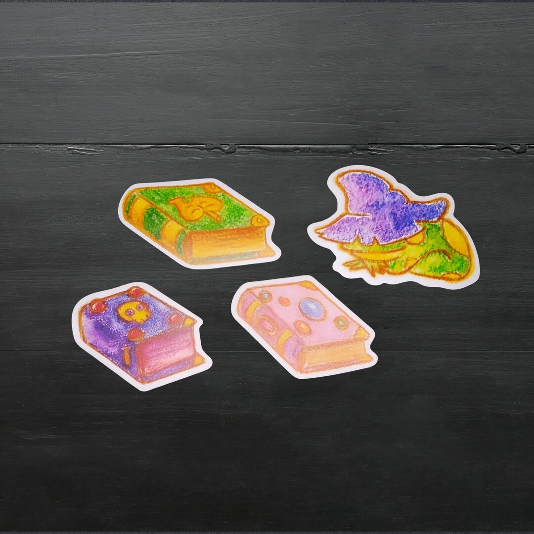 Magic Library Sticker Pack Magic Spell Book Sticker Spooky Cute Sticker ...
