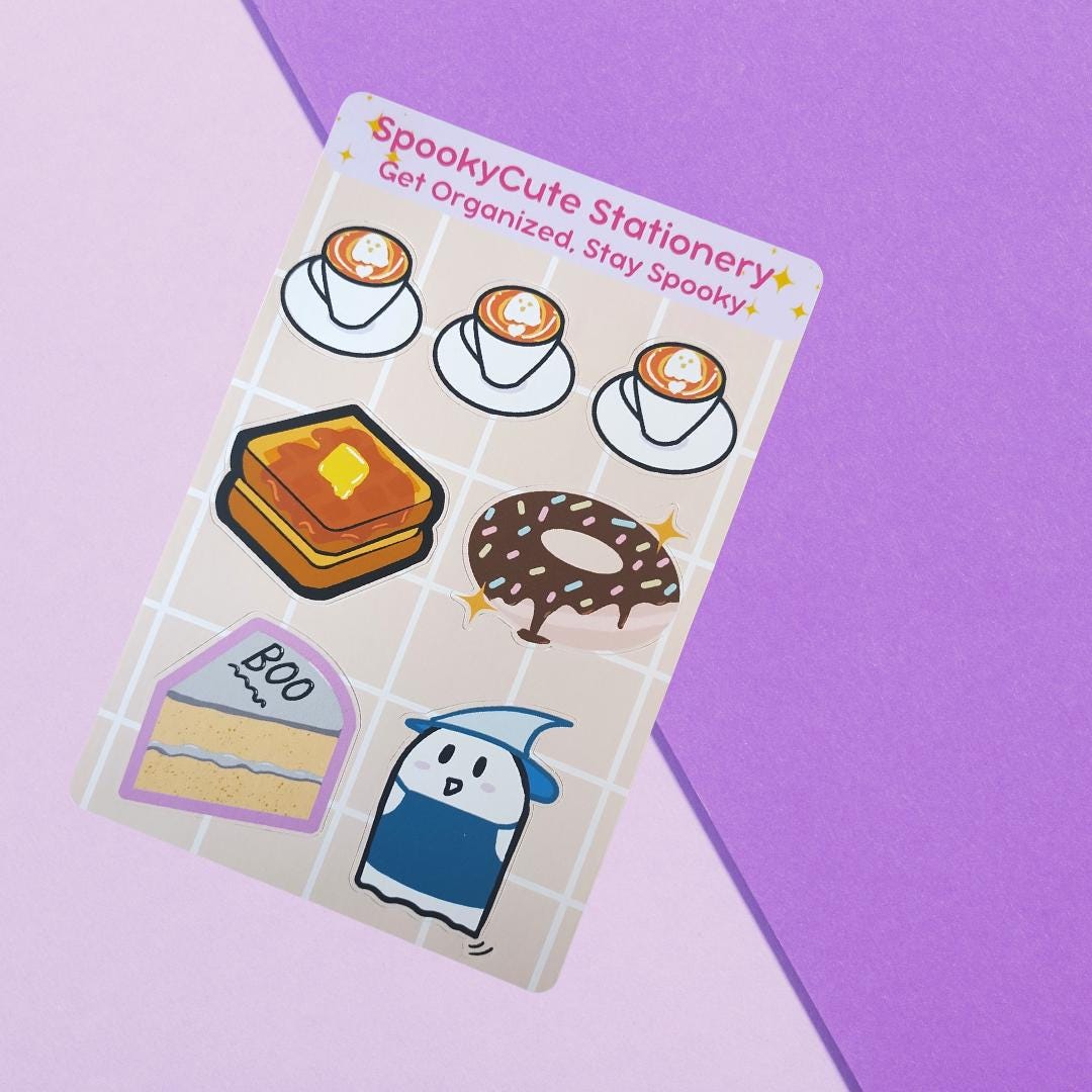 Ghost Barista Journal Sticker Sheet Coffee Cute Die Cut Stickers - Etsy