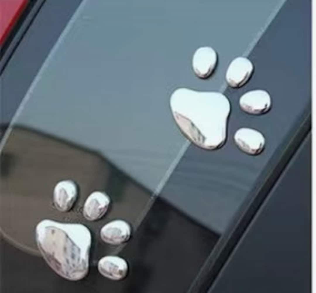 3d Paw Silver Paw Prints Car Decal Mirror Laptop Sticker. - Etsy