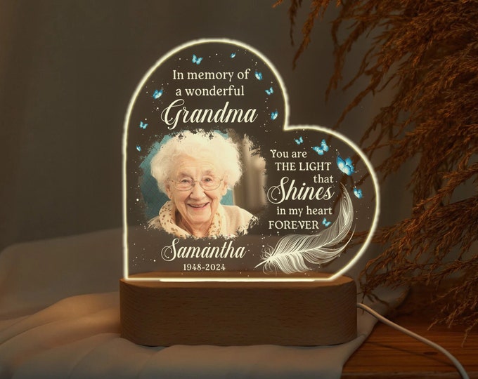 Custom Personalized Photo Picture LED Wood Stand Night Light Lamp in ...