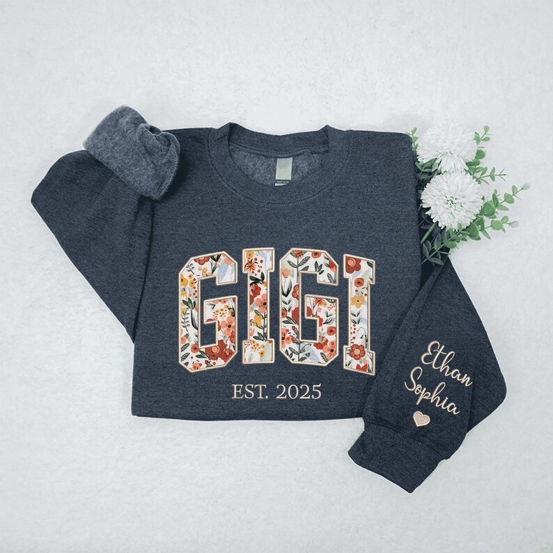 Custom Grammie Sweatshirt, Embroidered Grandma Floral Applique ...