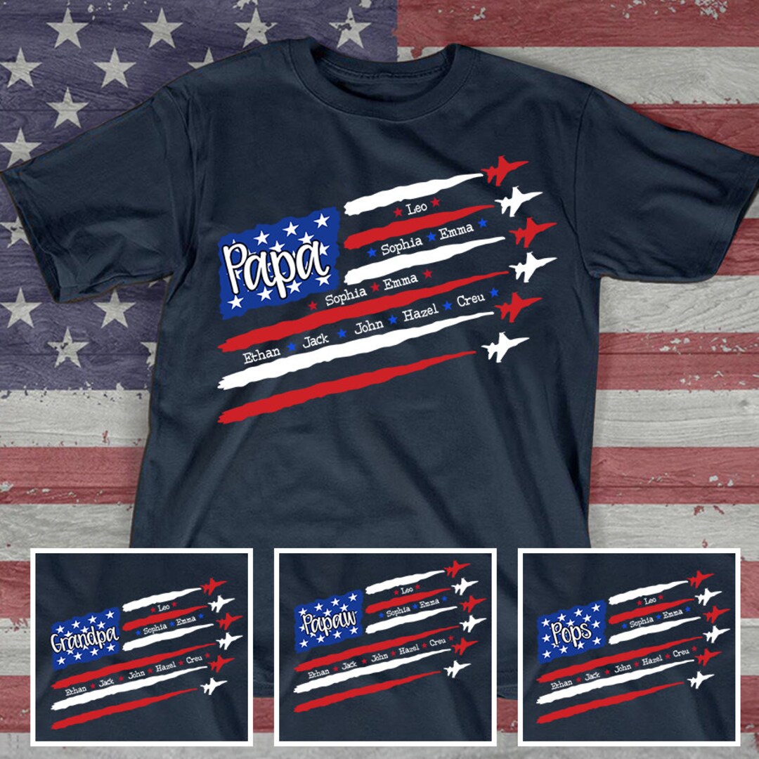 Personalized Air Force Papa Shirt, U.S. Veteran Air Force Grandpa Shirt ...