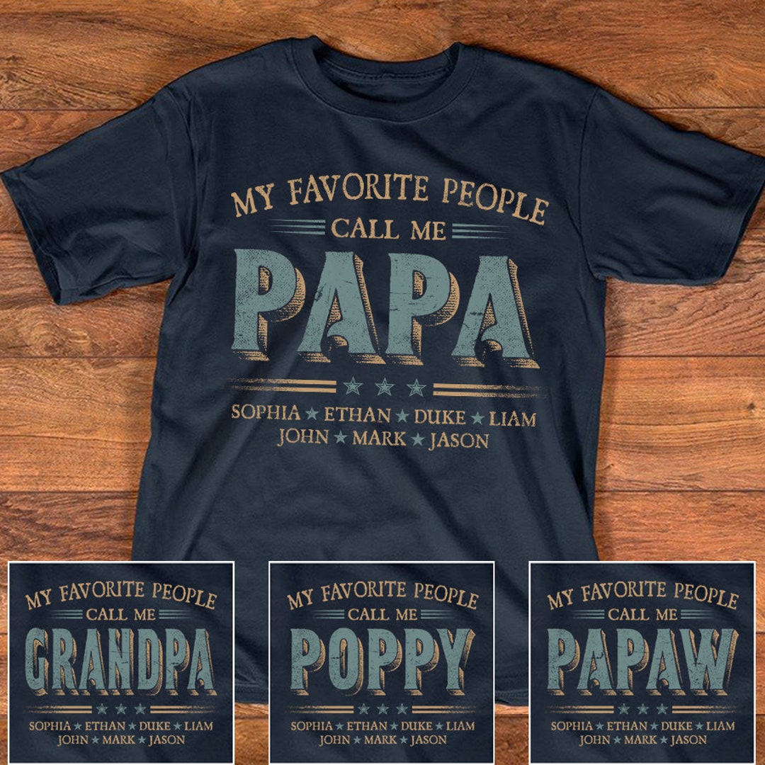 Personalized Papa Shirt With Name, Papa Shirt With Name, Fathers Day ...