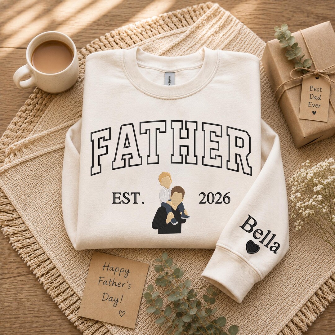 Custom Father Sweatshirt With Photo, Personalized Father's Day Gift ...