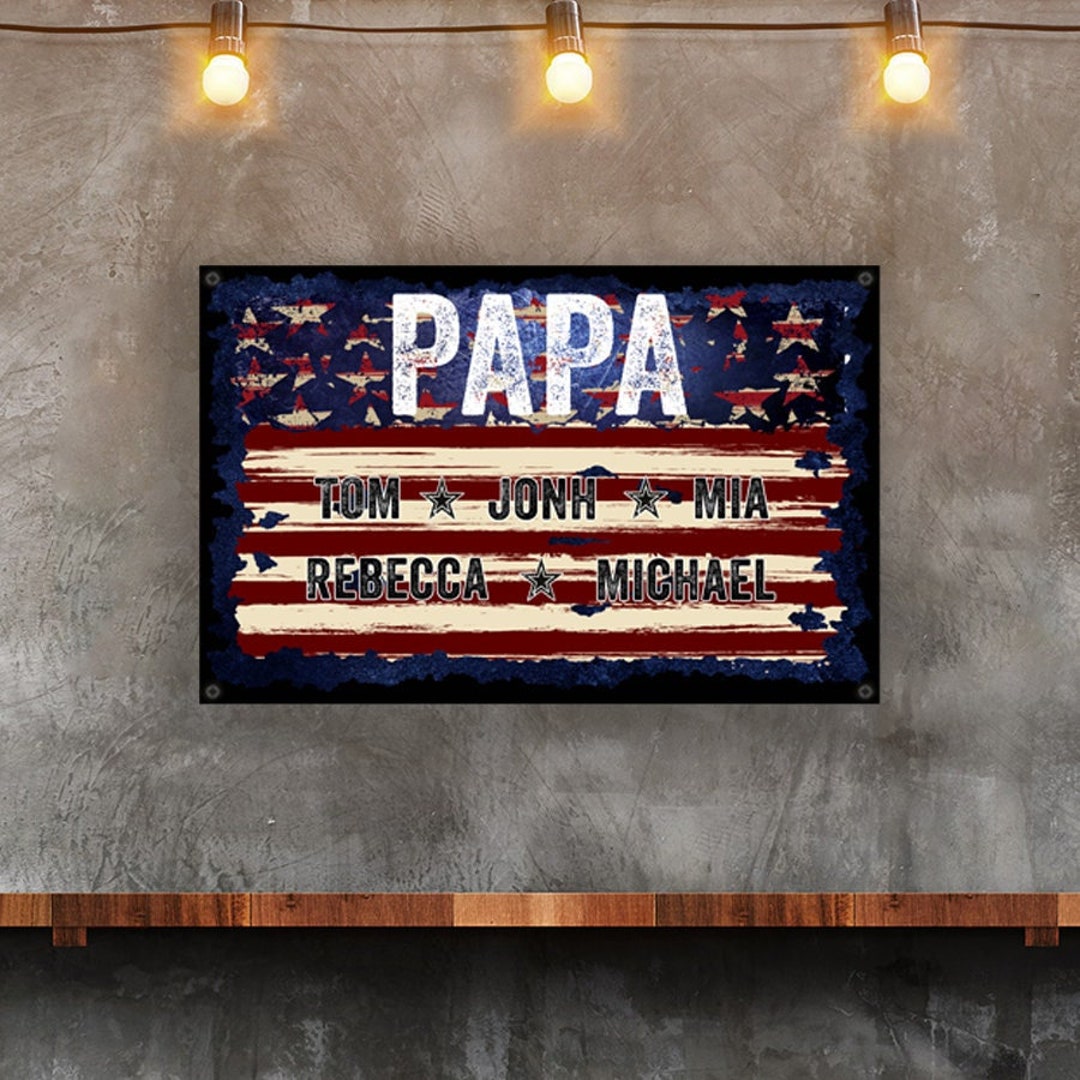 Personalized Metal Papa Sign Custom Name, Grandparents Gift ...