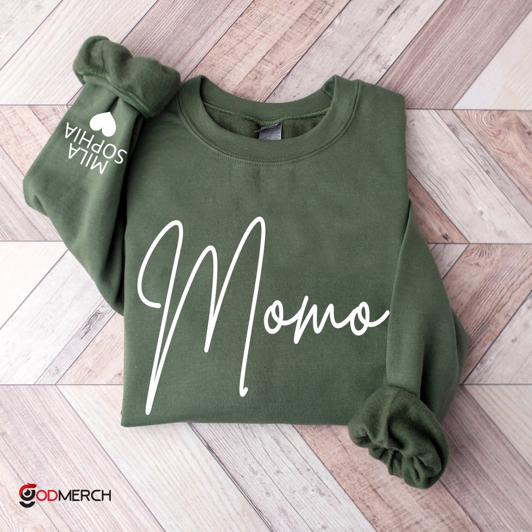 Momo Sweatshirt, Momo Shirt, New Momo Gift, Kids on Sleeve Momo ...