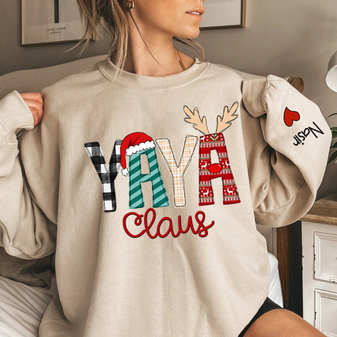 Custom Yaya Claus Sweatshirt, Christmas Yaya Claus Sweatshirt, Yaya ...