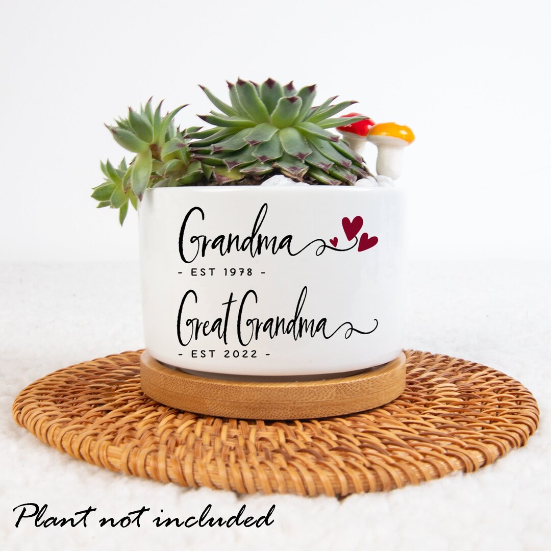 Personalized Great Grandma Mini Flower Pot, Custom Great Grandma Gifts ...