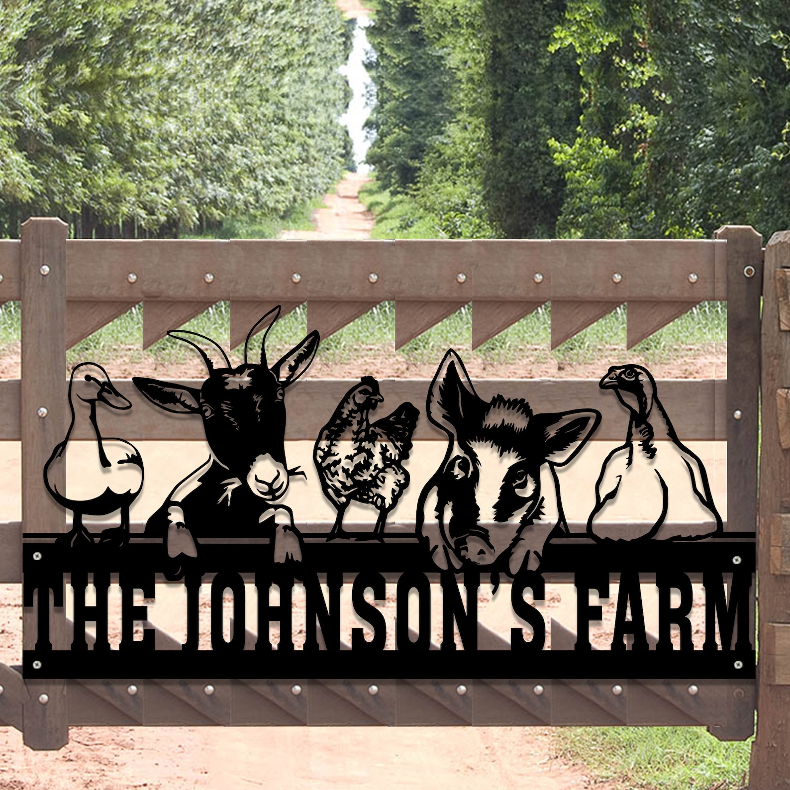Personalized Farm Animals Sign, Custom Metal Farm Sign, Farmer Home ...